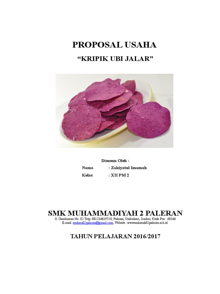 Proposal Kripik Ubi Jalar | PDF