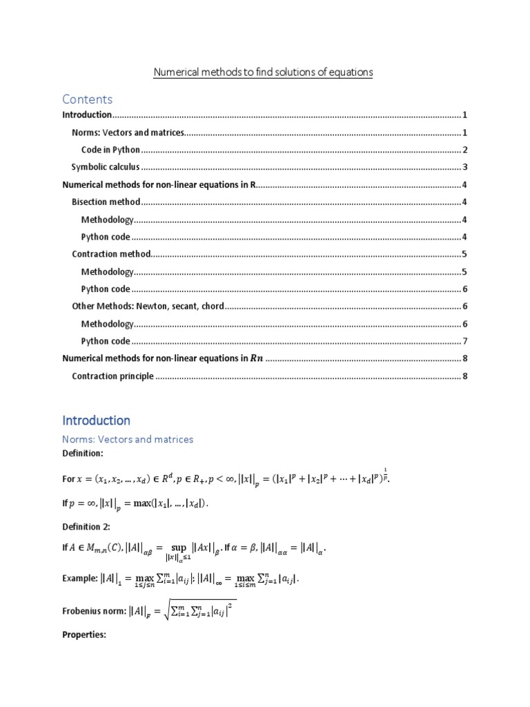 Numerical Methods For Solutions of Equations in Python | PDF | Norm ...
