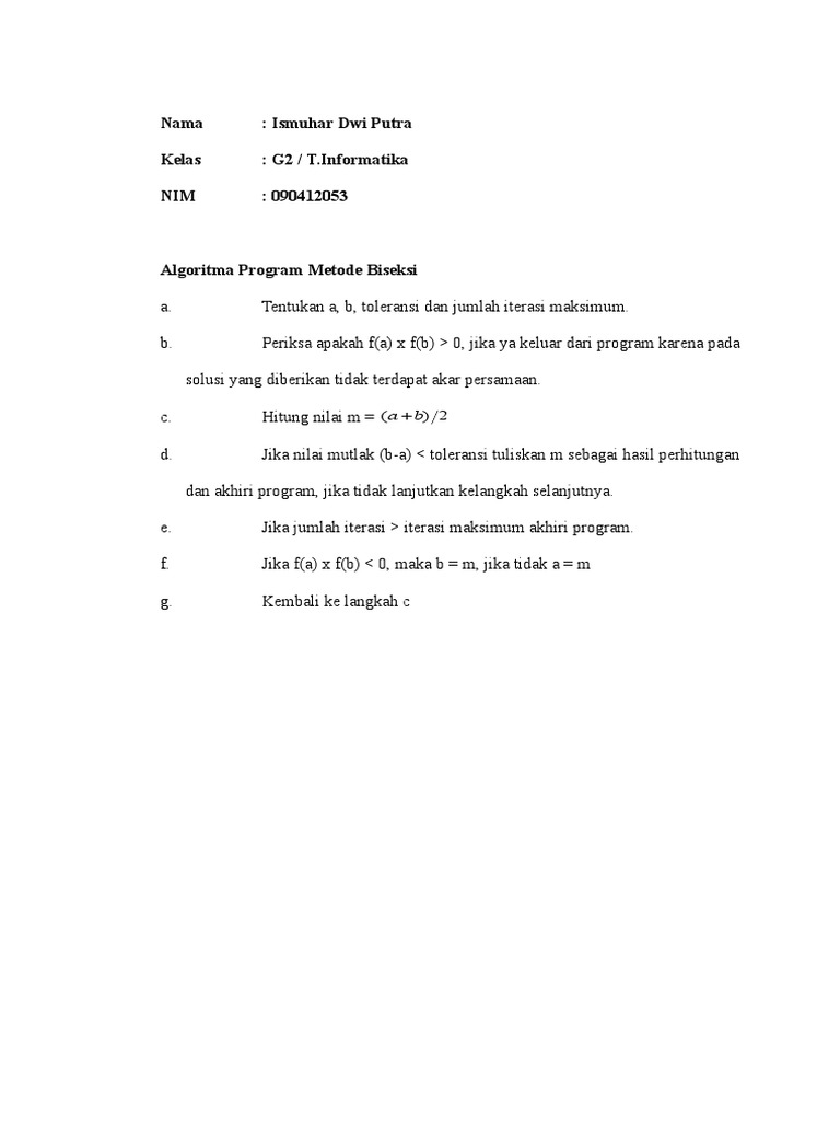 Tugas Metode Numerik Flowchart | PDF