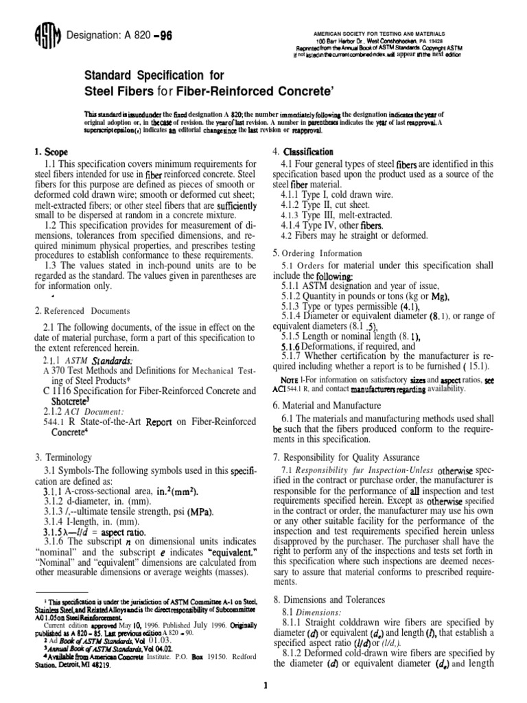 Astm A 820 | PDF | Ultimate Tensile Strength | Industries