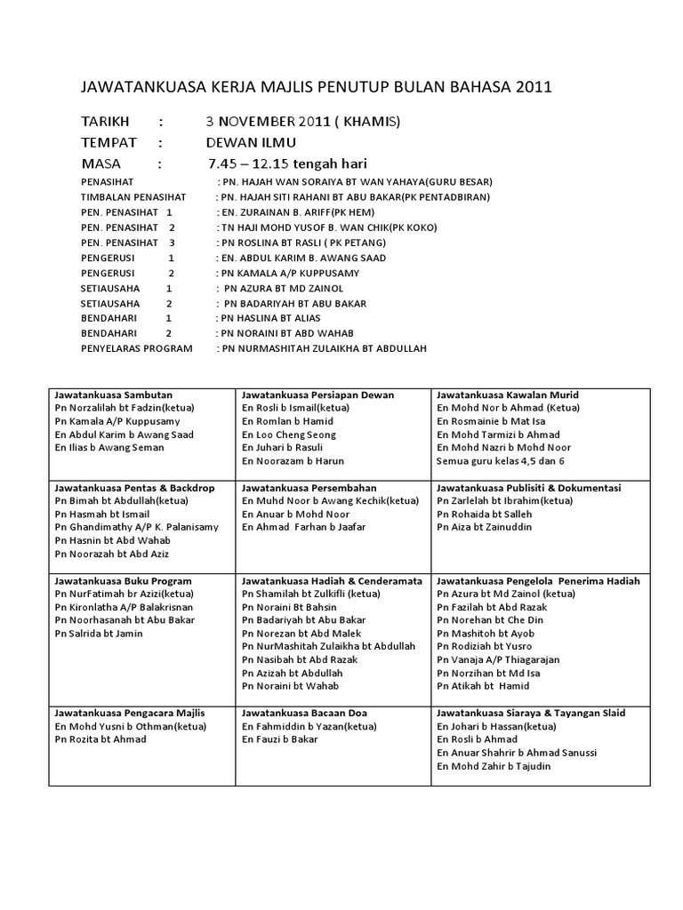 Buku Program Bulan Bahasa | PDF