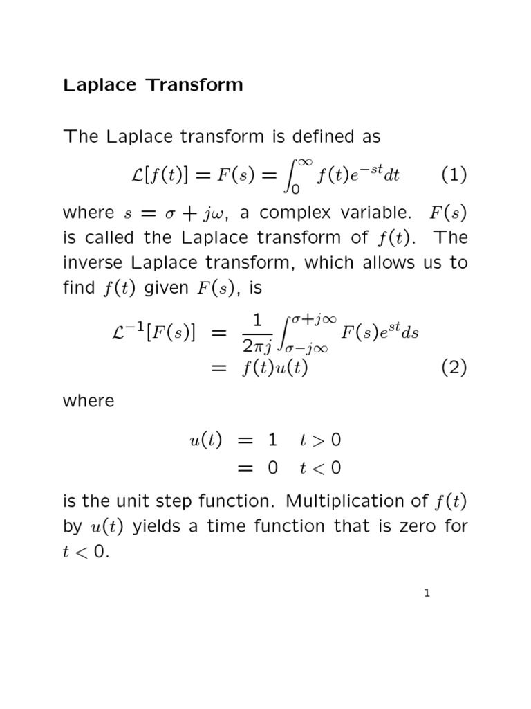 Laplace 1 | PDF | Laplace Transform | Equations
