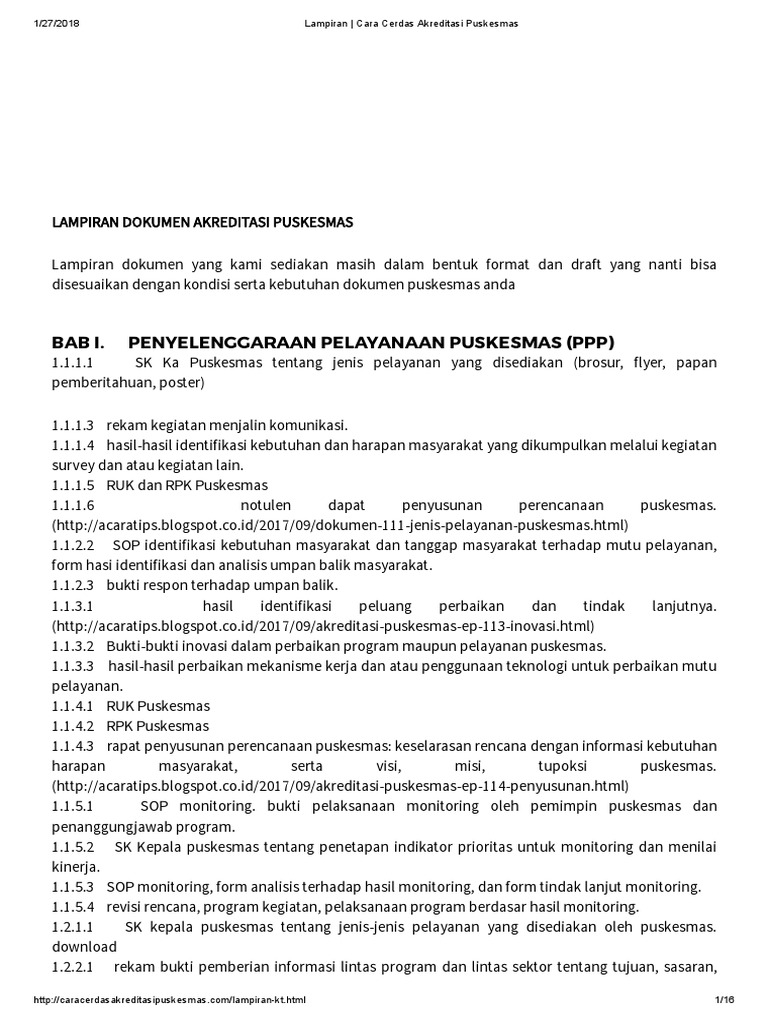 Lampiran - Cara Cerdas Akreditasi Puskesmas | PDF