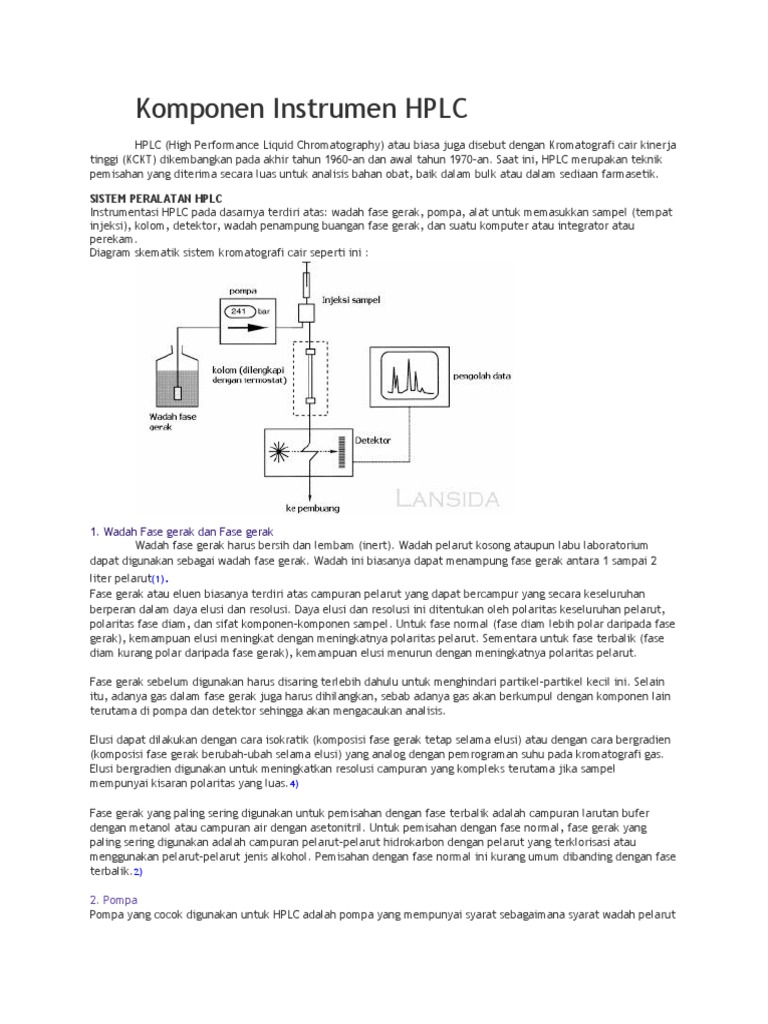 Pembahasan Komponen Instrumen HPLC | PDF