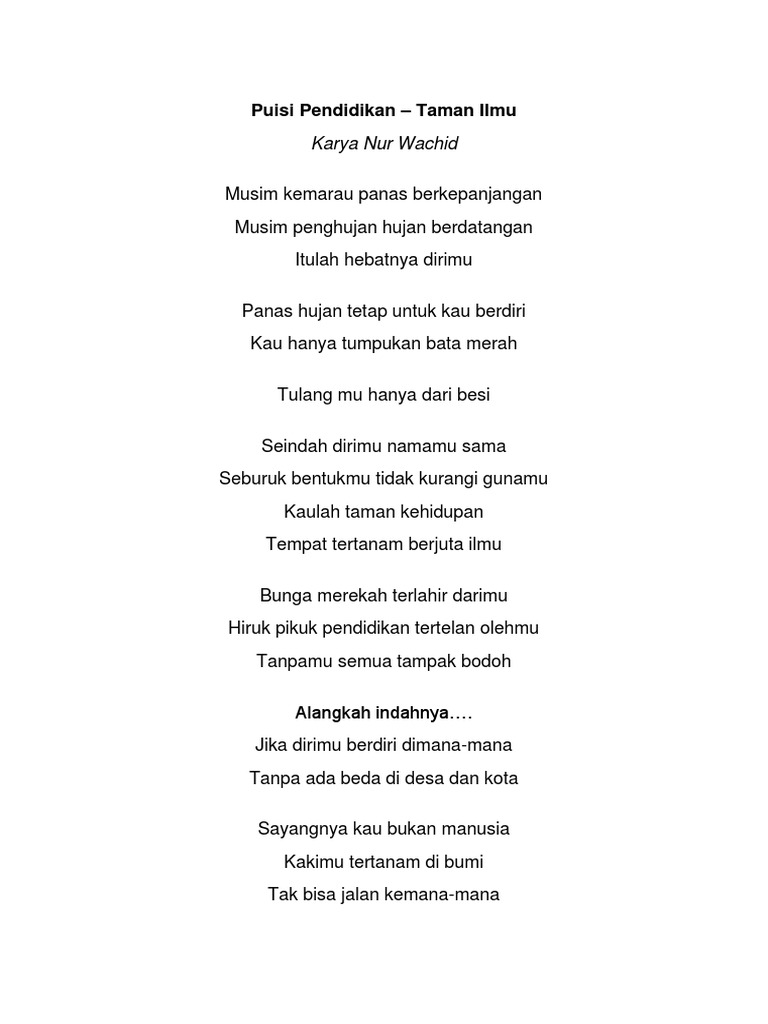 Puisi Pendidikan | PDF