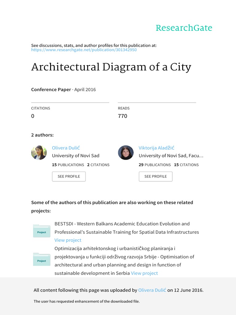 Architectural Diagram of A City: Conference Paper | PDF | City ...