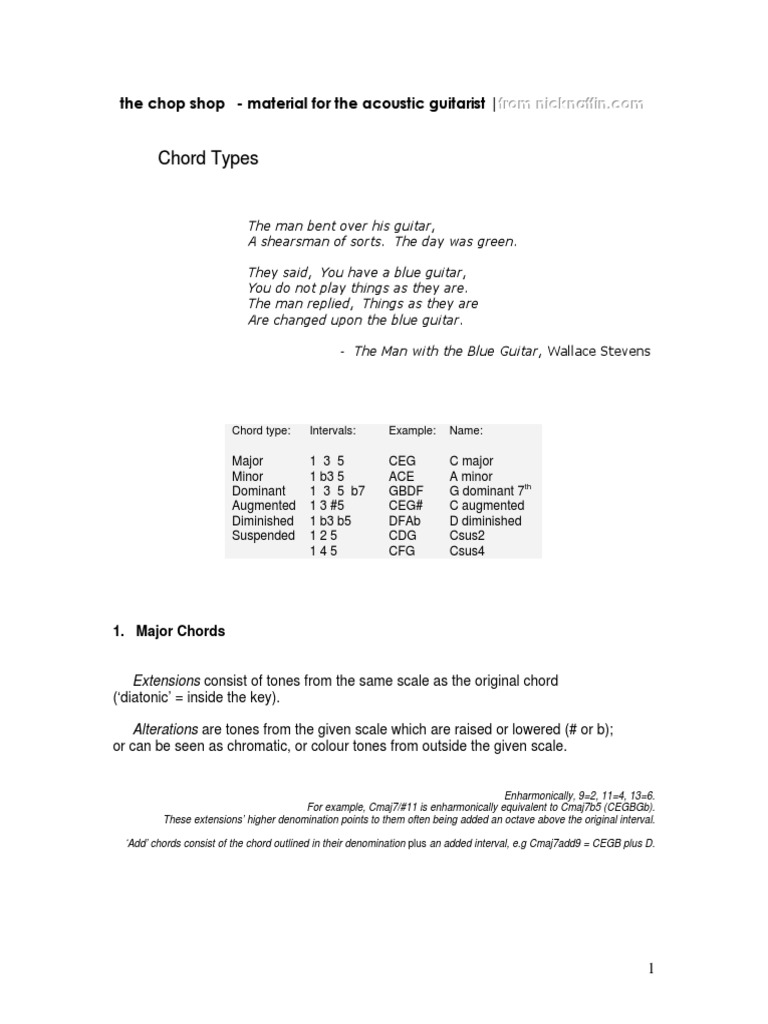 Chord Types | PDF | Chord (Music) | Interval (Music)