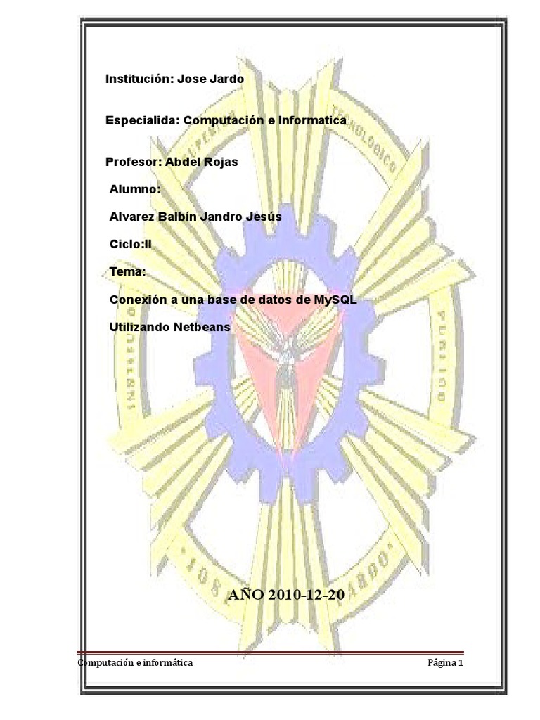 Proyecto Conexion de NetBeans Con MySQL | PDF | SQL | Mi sql