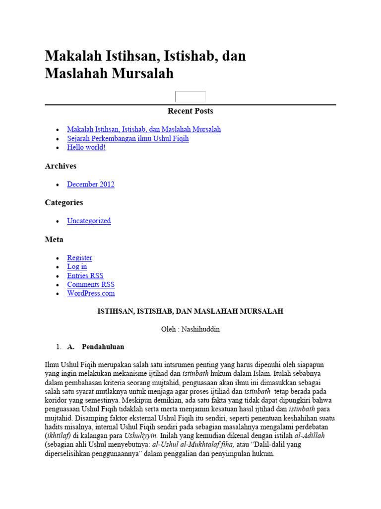 Makalah Istihsan | PDF
