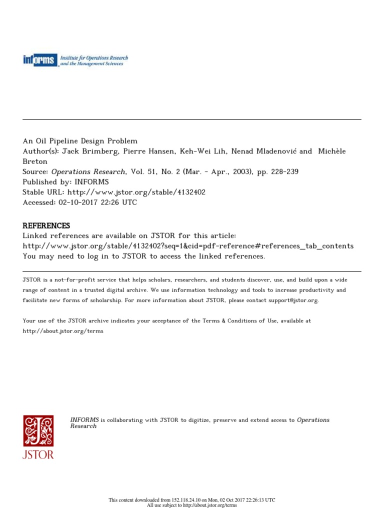 Oil Pipeline Design Problem Solved Using Optimization Methods | PDF ...