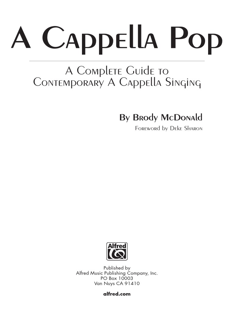 A Cappella Pop: A Complete Guide To Contemporary A Cappella Singing ...