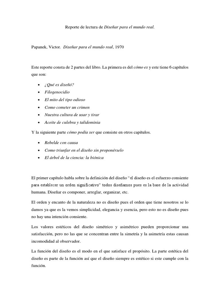 Reporte de Libro | PDF | Diseño | Calidad (comercial)