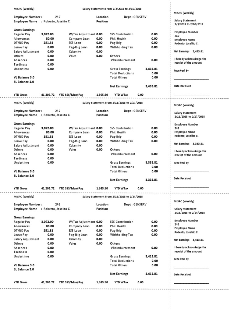 Payslip Sample Philippines | PDF | Public Finance | Government
