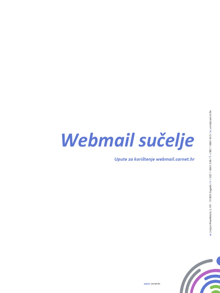 Upute Za Korištenje Webmail - Carnet.hr PDF | PDF