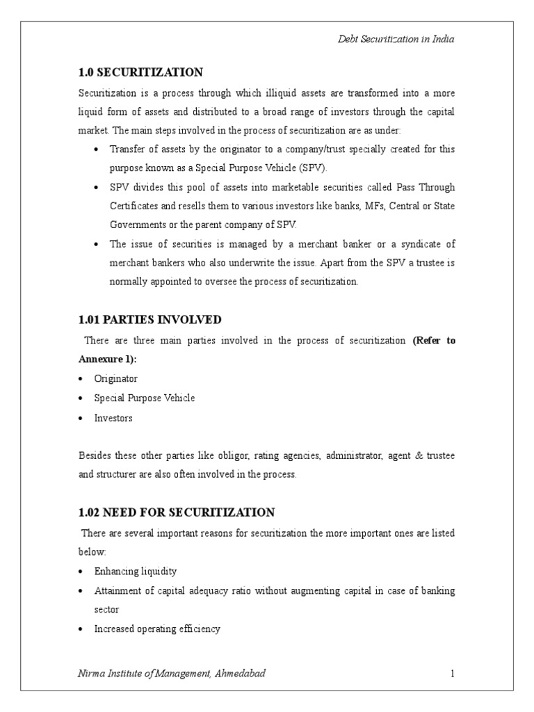 Debt Securitization in India | PDF | Securitization | Fannie Mae