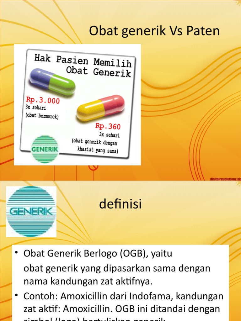 Perbandingan Obat Generik dan Paten | PDF | Kesehatan Holistik