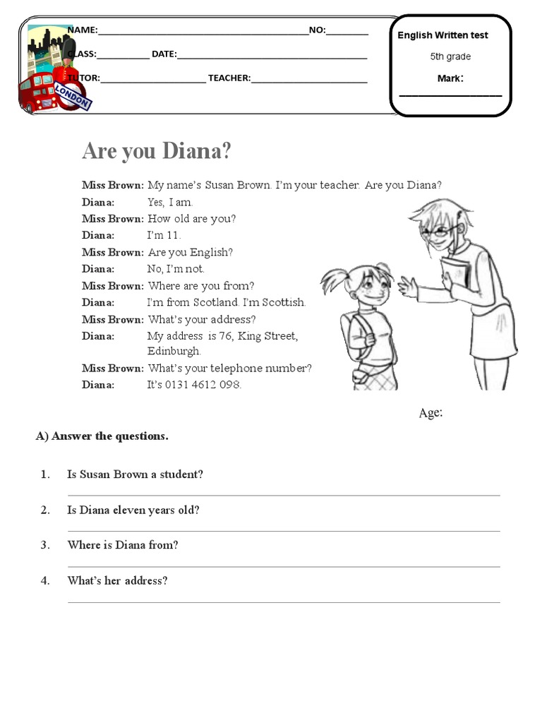5th Grade Test | PDF