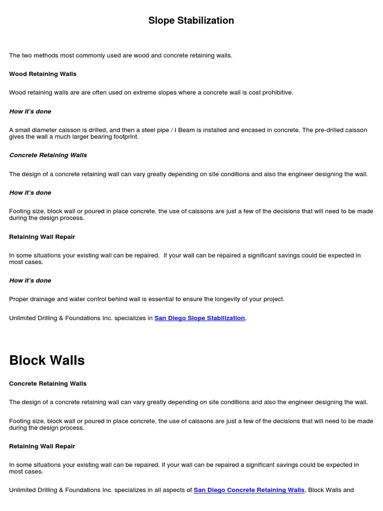 Slope Stabilization bch0rk PDF | PDF