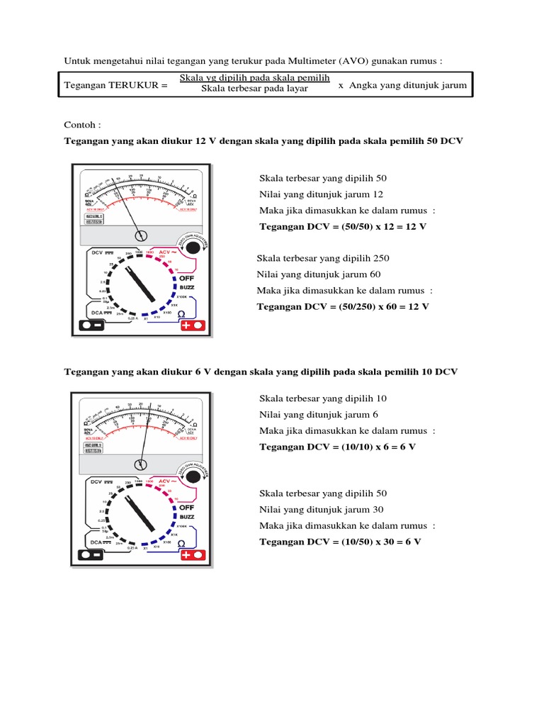 Menghitung Tegangan dengan Multimeter | PDF | Metode & Bahan Ajar