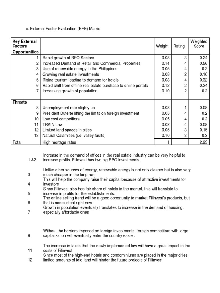 Key External Factors Opportunities | PDF | Investing | Foreign Direct ...