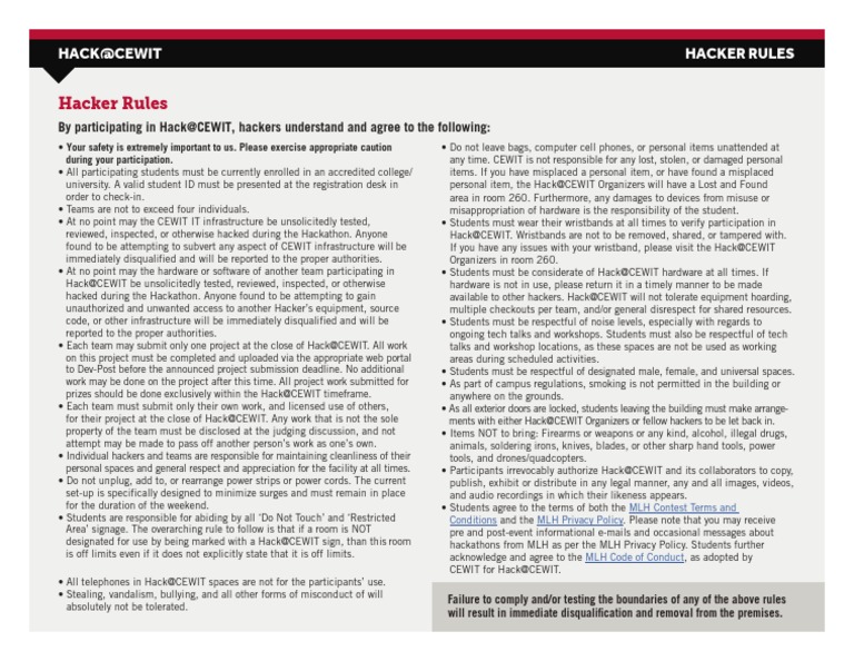 Hack@Cewit Hacker Rules | PDF | Computing | Security