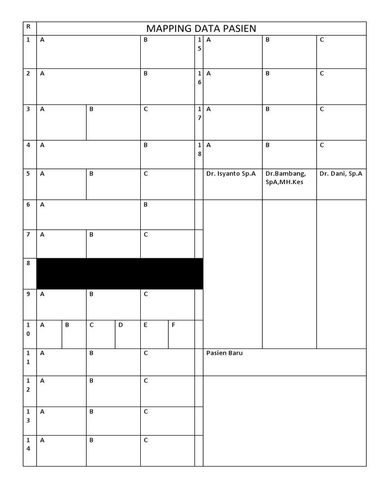 Mapping Data Pasien: R 1 A B 1 5 A B C | PDF