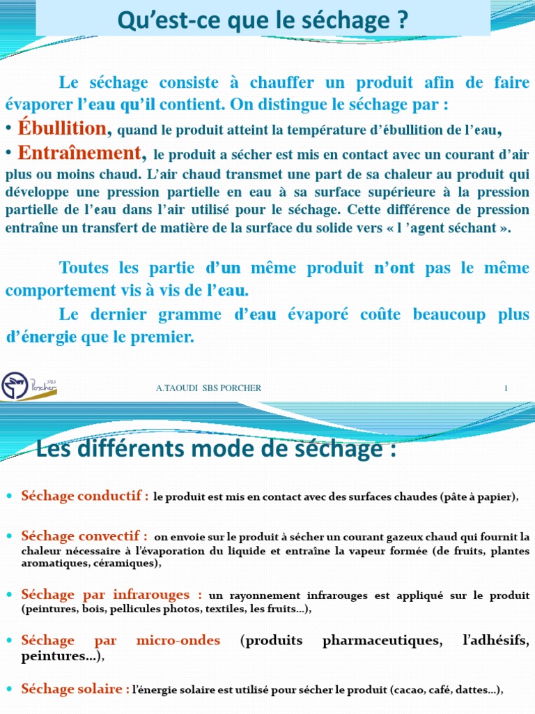 Processus et techniques de séchage | PDF | Humidité relative ...
