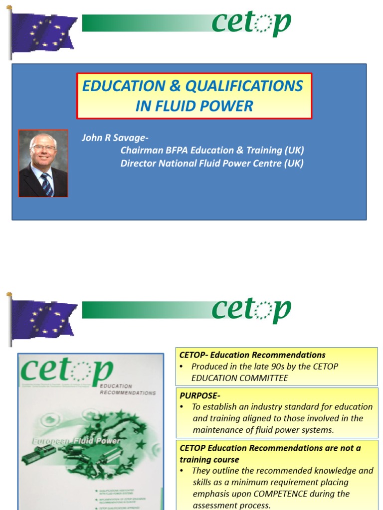 CETOP Education Standards for Fluid Power | PDF | Further Education ...