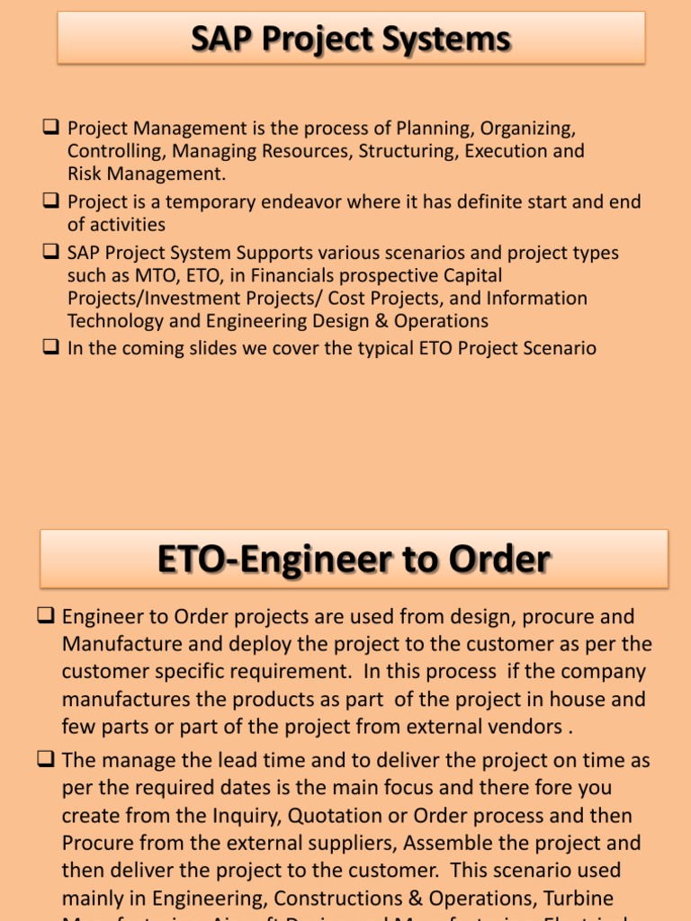 ETO Process in SAP Project Systems | PDF | Business Process ...