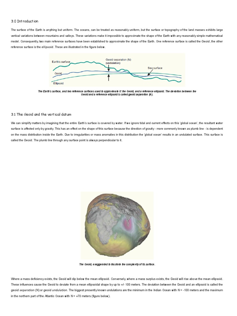 Geometric Aspects of Mapping Reference Surfaces | PDF | Geodesy | Sea Level