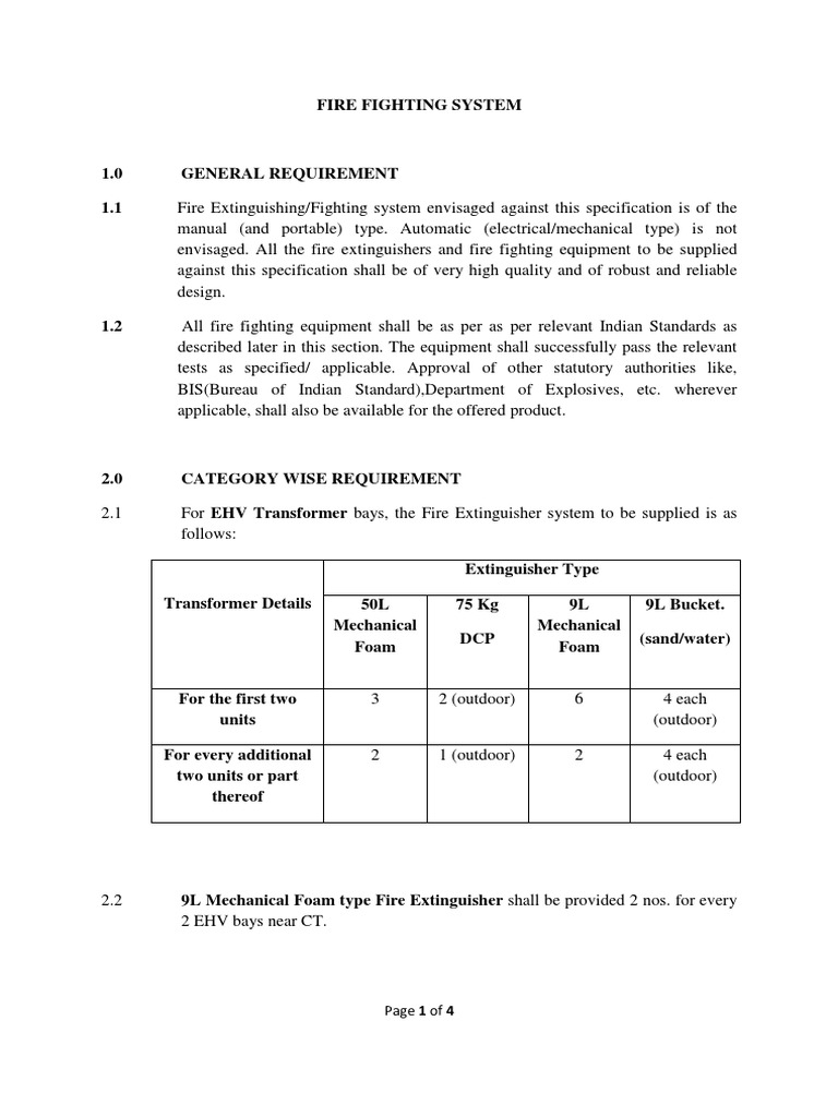 Fire Extinguisher Specification Revised | PDF | Nature