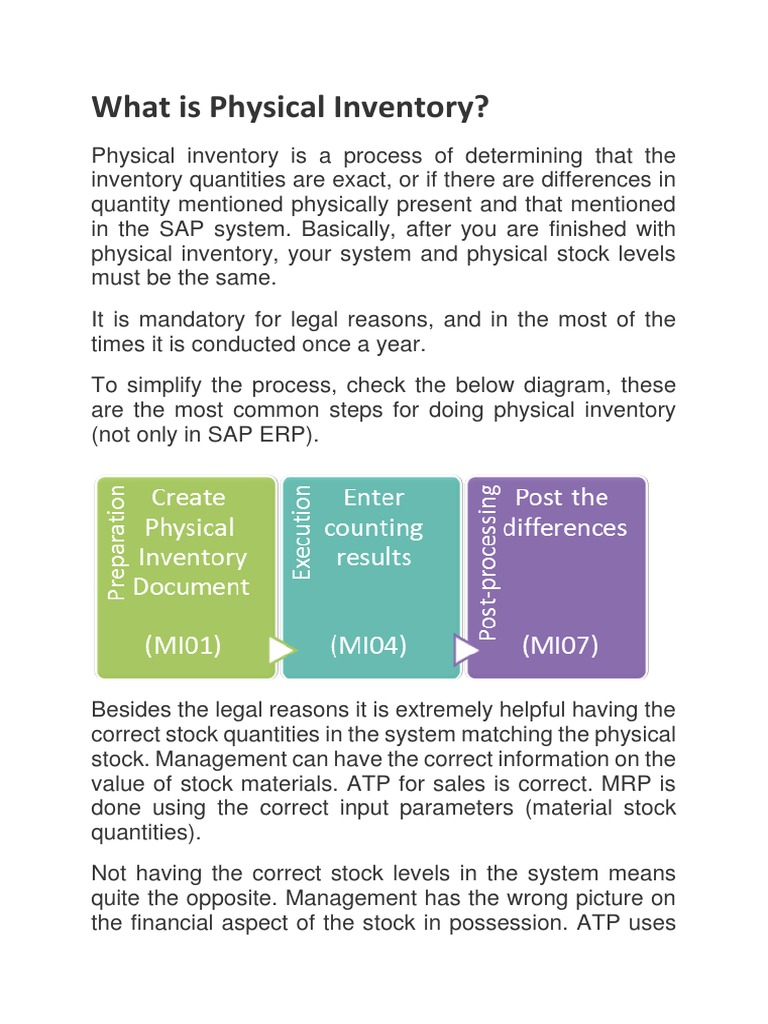 SAP Physical Inventory Process Guide | PDF | Inventory | Business