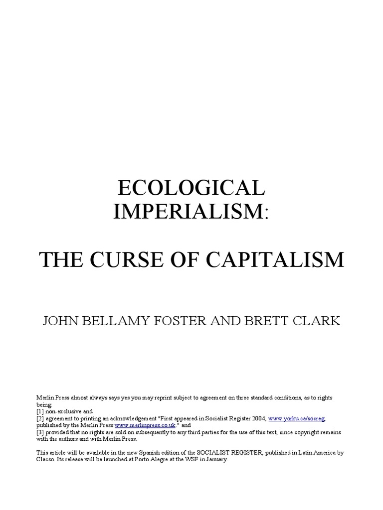 Foster and Clark On Ecological Imperialism PDF | PDF | Greenhouse Gas ...