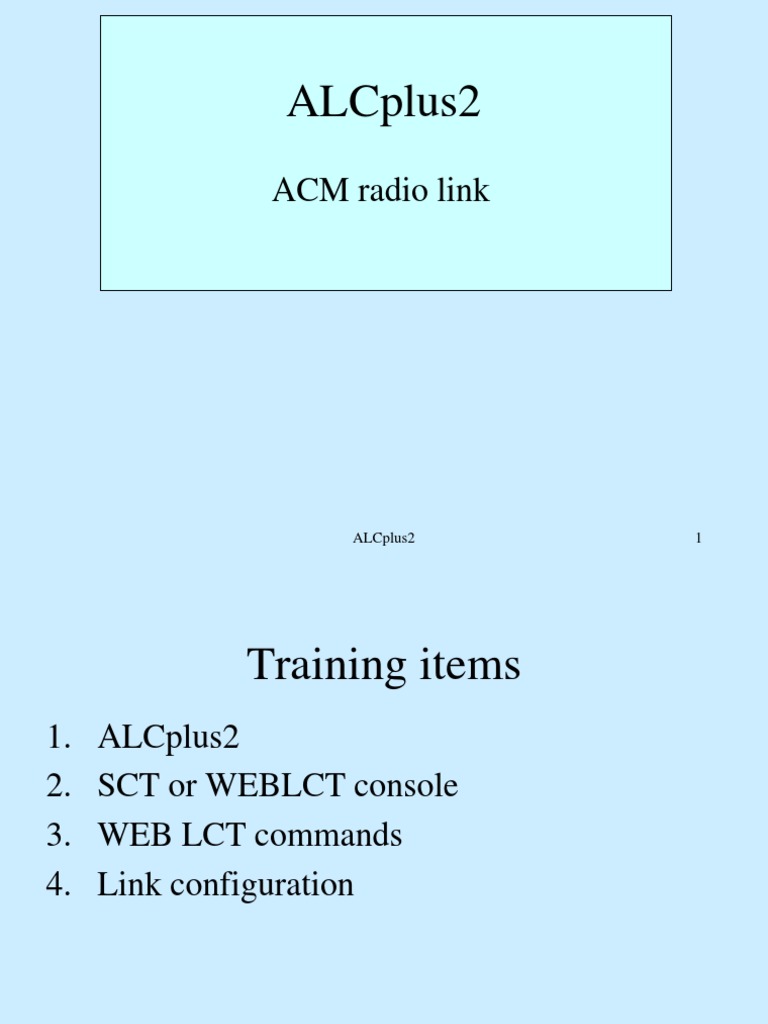 ALC 2 Training Slide | PDF | Network Switch | Modulation