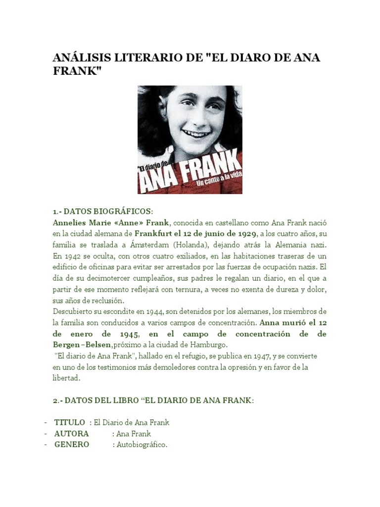 Datos Sobre Ana Frank Ana Frank: La Biografía Gráfica / Sid Jacobson