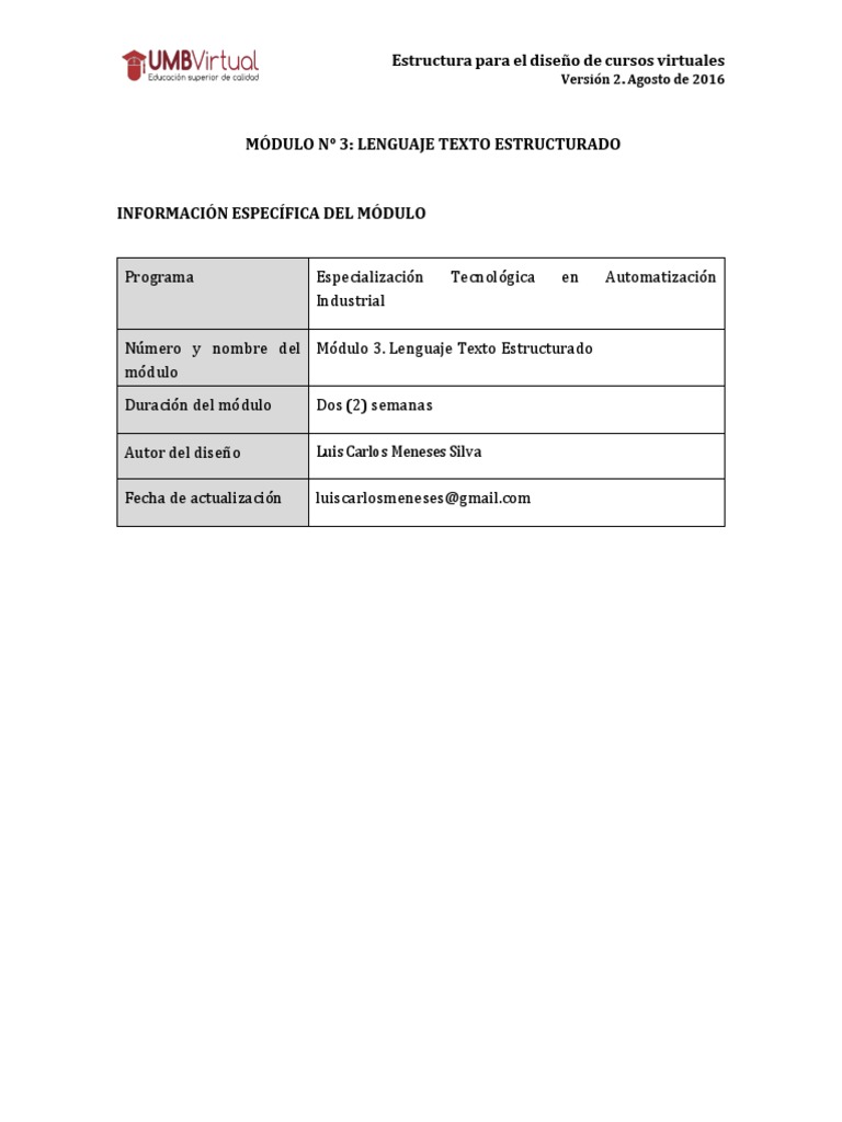 Módulo 3. Texto Estructurado | PDF | Lenguaje de programación ...