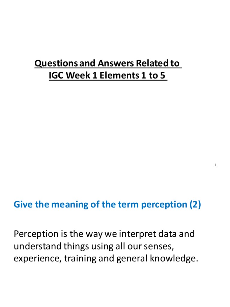 Unit 1 IGC Questions and Answers 86 PDF | PDF | Occupational Safety And Health | Risk Assessment