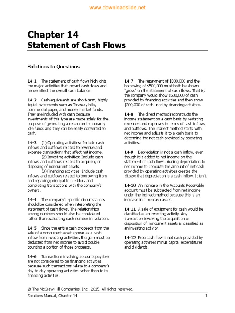 Chapter 14 | PDF | Cash Flow Statement | Debits And Credits