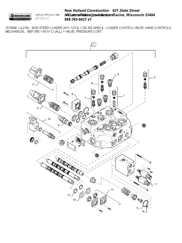 Loader Control Valve, Hand Controls, Mechanical - Before 1-Nov-12 (All ...
