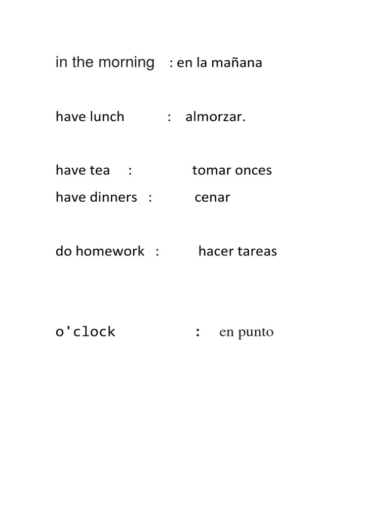 In The Morning:: en La Mañana | PDF