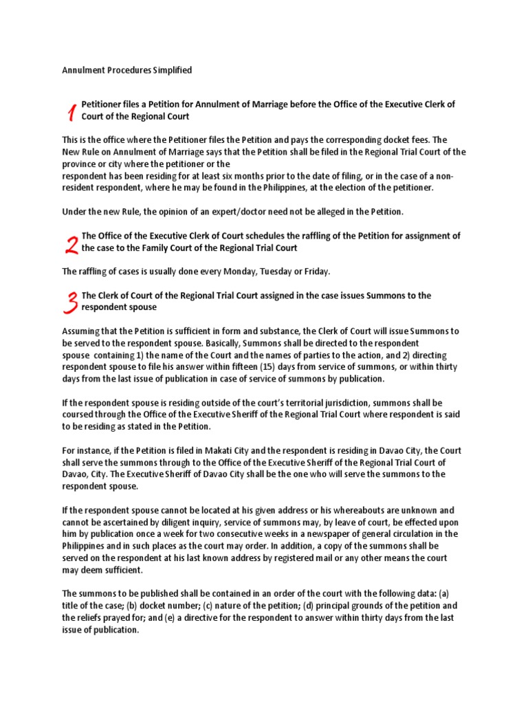 Annulment Procedures Simplified | PDF | Lawsuit | Annulment