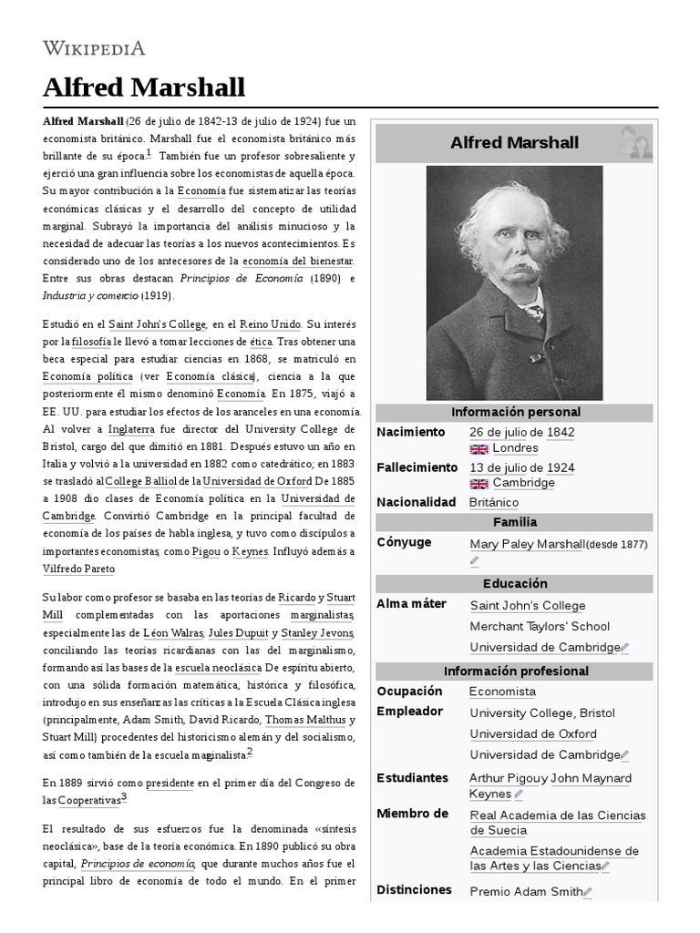 Alfred Marshall | PDF | Ciencias económicas | Economias