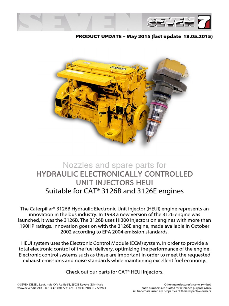 Caterpillar Injector Data | PDF | Fuel Injection | Engines