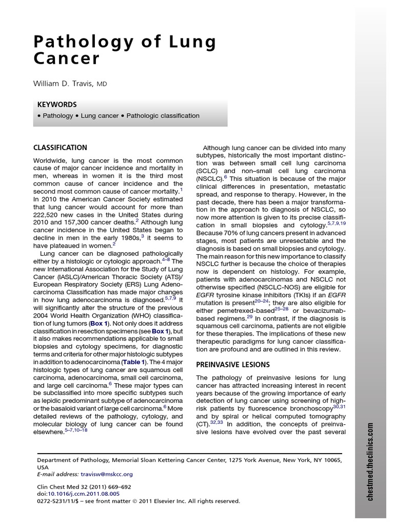 Pathology of Lung Cancer | PDF | Non Small Cell Lung Carcinoma | Lung ...