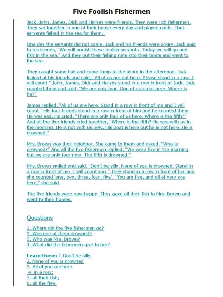 Five Foolish Fishermen | PDF