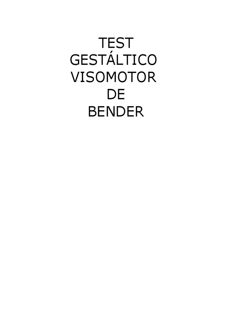 Test Bender Adultos | PDF | Esquizofrenia | Ansiedad