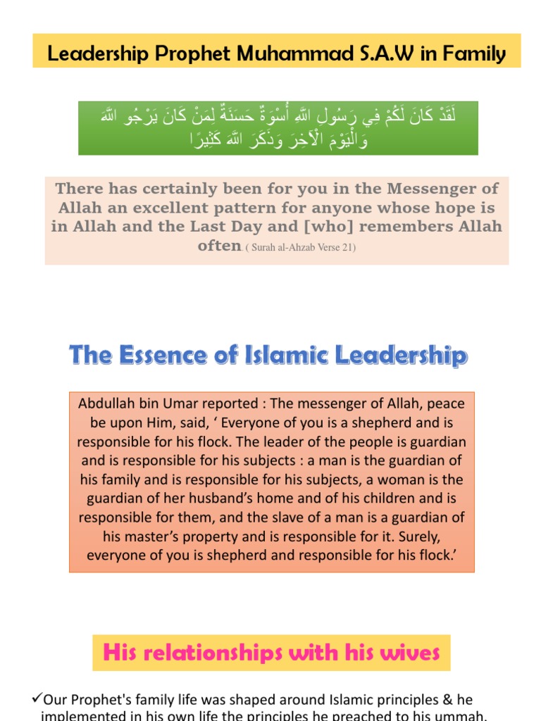 Leadership Qualities of Prophet Muhammad | PDF | Muhammad | Abrahamic ...