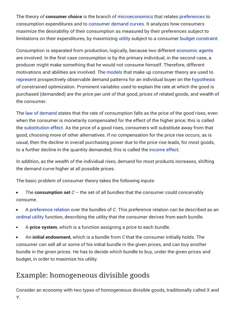 Example: Homogeneous Divisible Goods | PDF | Economic Theories ...