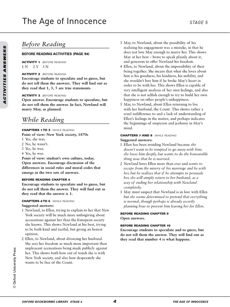 Exercise Answers | PDF | The Age Of Innocence
