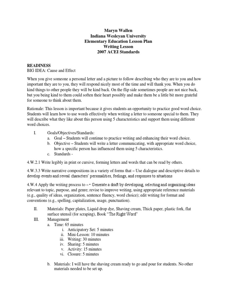 Literature Methods - Writing Lesson | PDF | Lesson Plan | Psychology